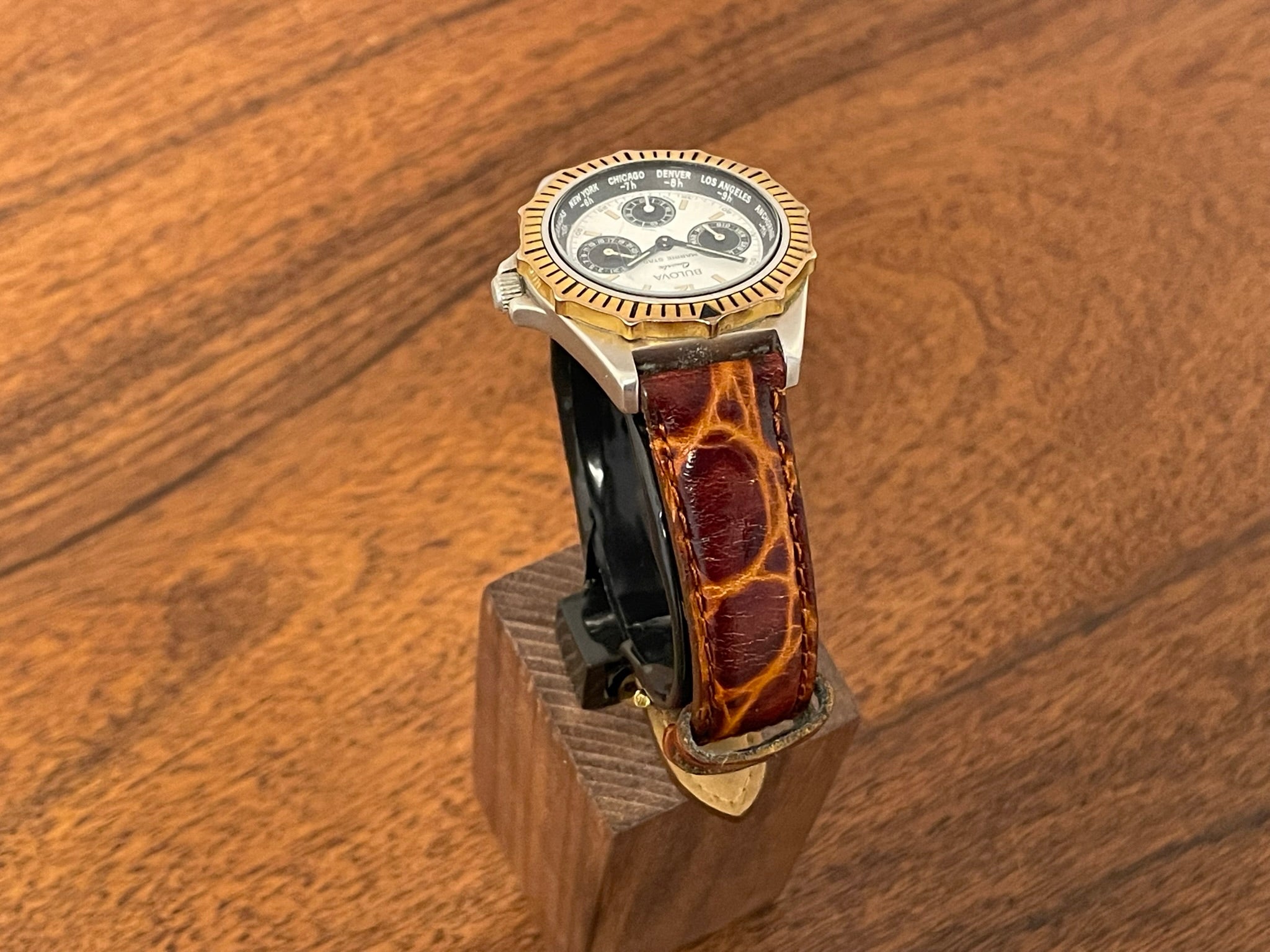 (1980s/1990s) Bulova Marine Star GMT/world timer - small size – WATCH WAVE
