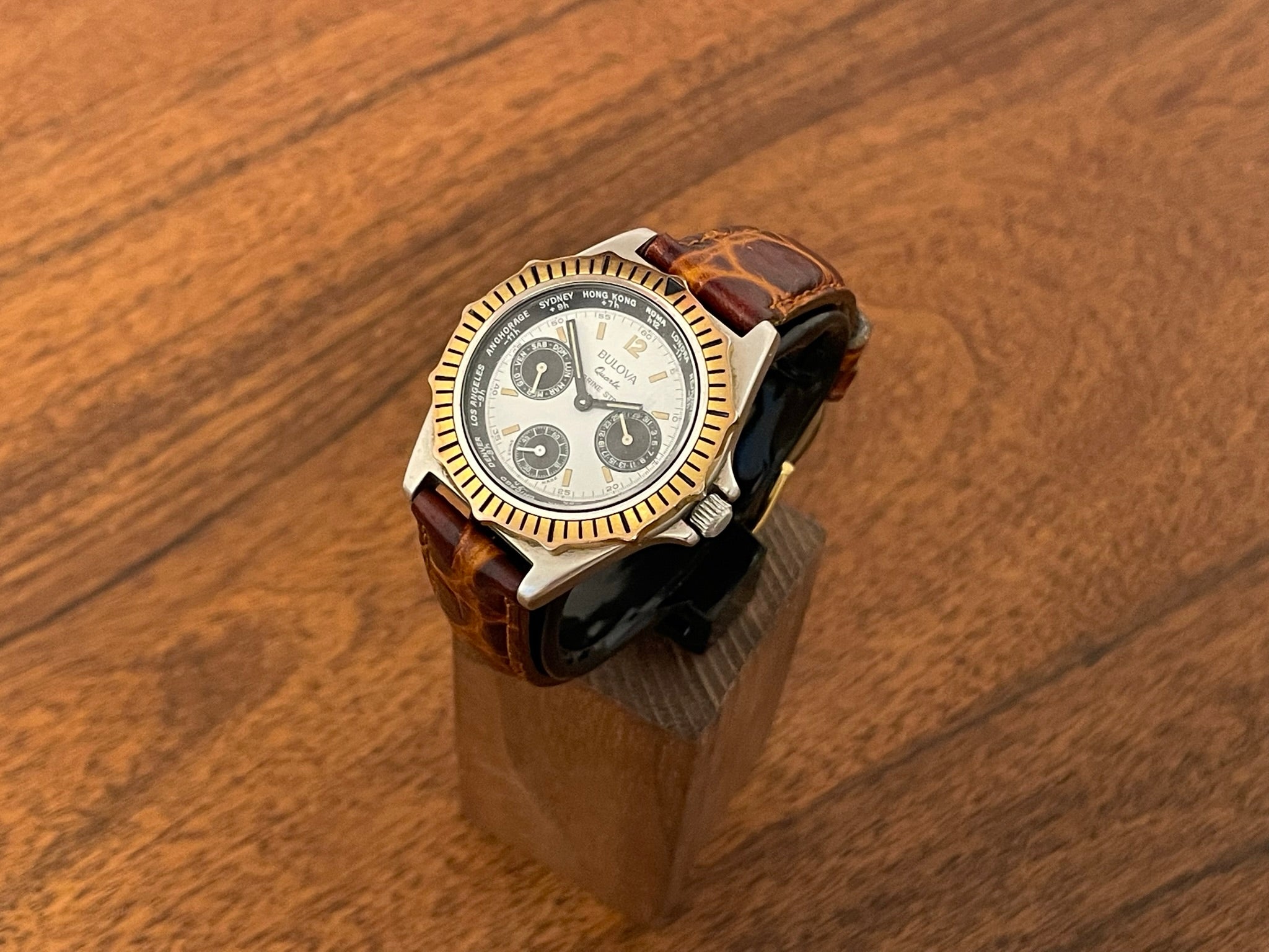 (1980s/1990s) Bulova Marine Star GMT/world timer - small size – WATCH WAVE