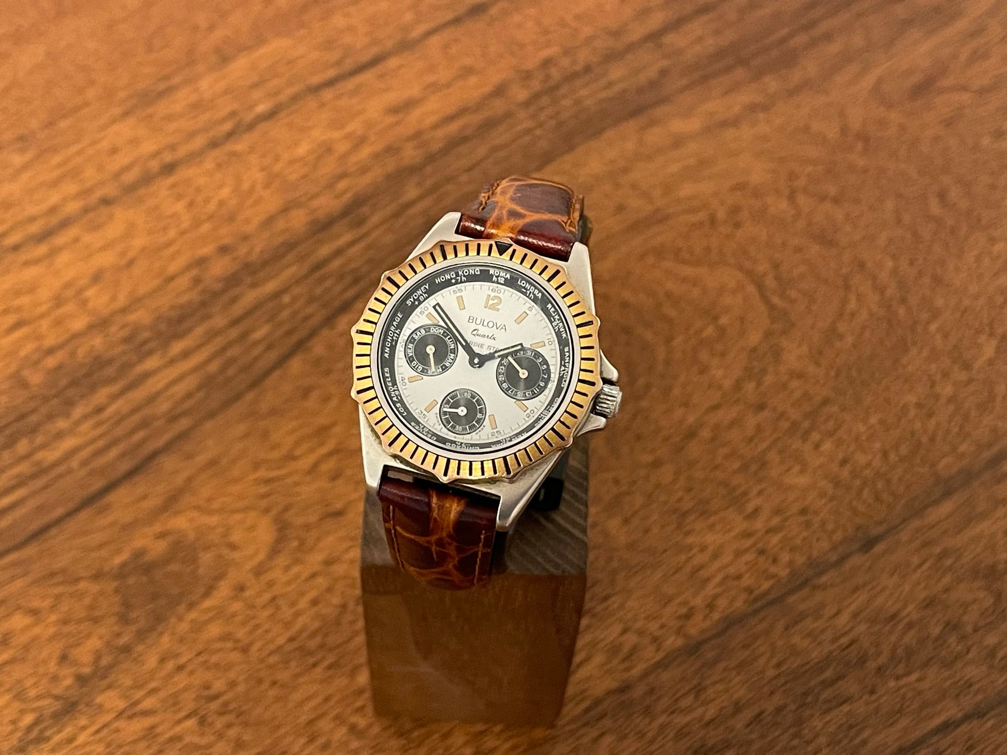 (1980s/1990s) Bulova Marine Star GMT/world timer - small size – WATCH WAVE